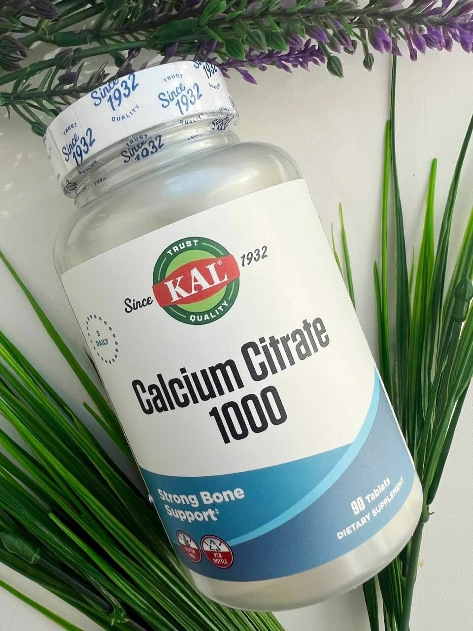 Цитрат кальция, KAL, Calcium Citrate 1000, 1000 мг, 90 таблеток