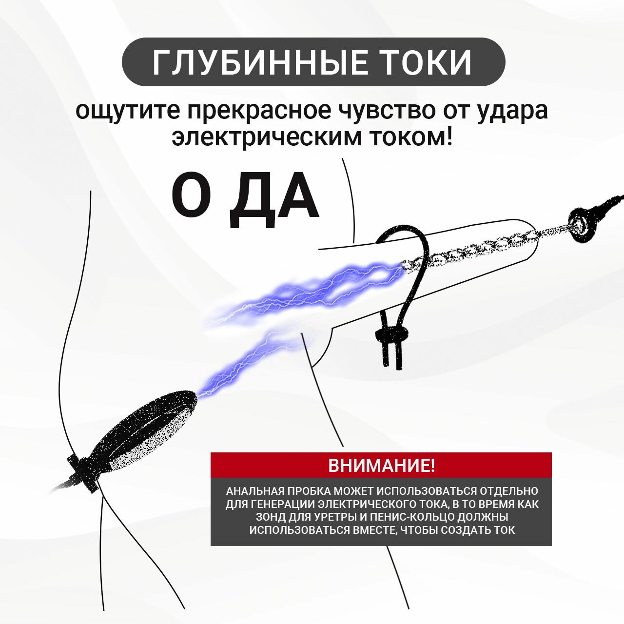 Электростимулятор уретры и ануса / зонд для члена