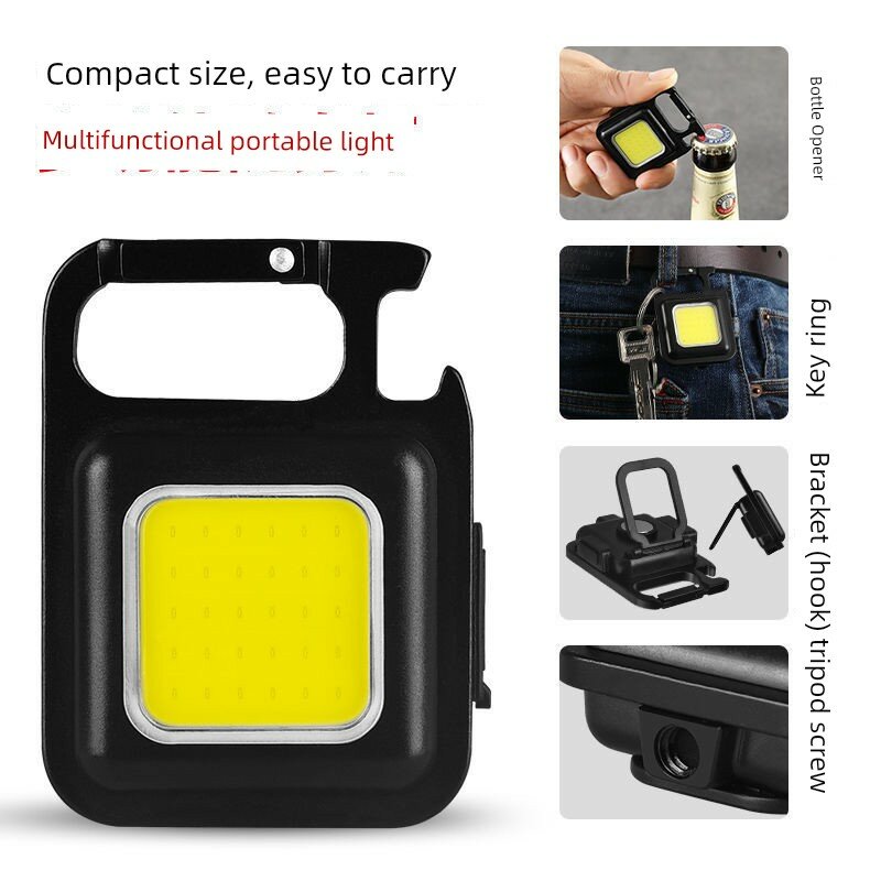 Компактный перезаряжаемый магнитный фонарик с 500 люменами и алюминиевым корпусом для походов, дома и улицы