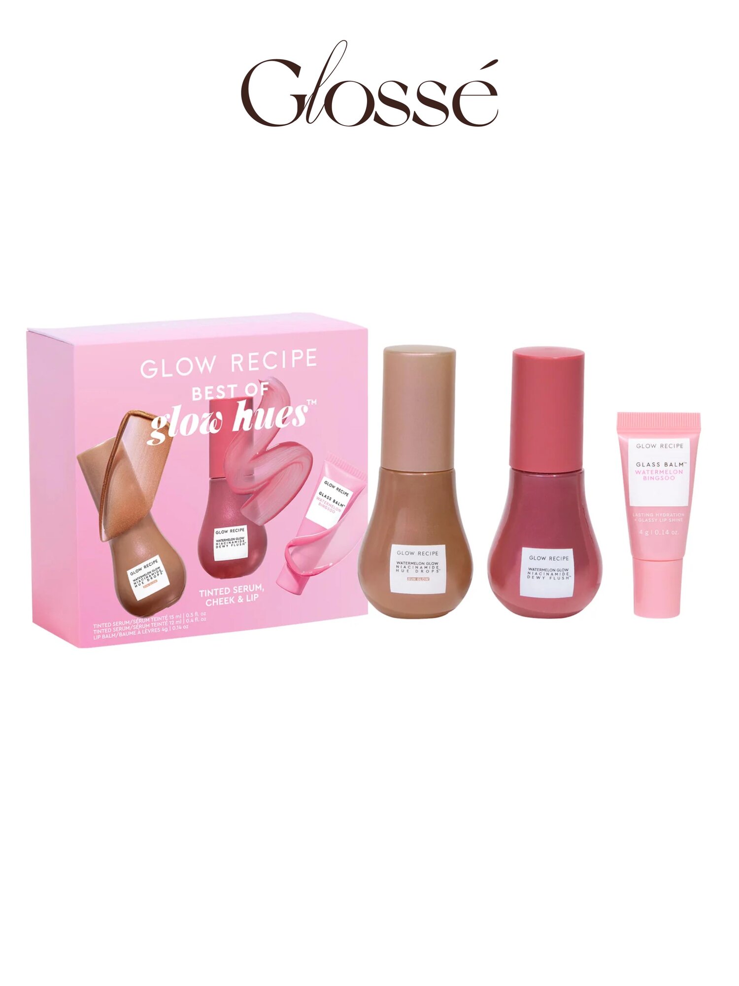 Glow Recipe Набор средств для лица и губ Best of Glow Hues - Tinted Serum, Cheek & Lip Gift Set