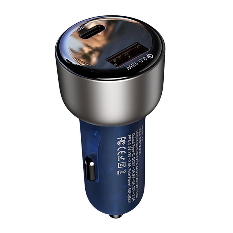 Адаптер быстрой зарядки USB3.0 Автомобильное Зарядное устройство PD3.0 Type C 30 Вт и USB-A 18 Вт Быстрое Зарядное Устройство для грузовиков 12 В-24 В, Внедорожников