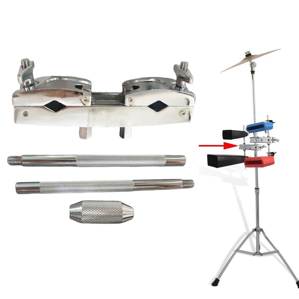 Крепление для тарелок и барабанов, стойка и зажим для треугольника-коровьего колокольчика (ударный музыкальный инструмент)