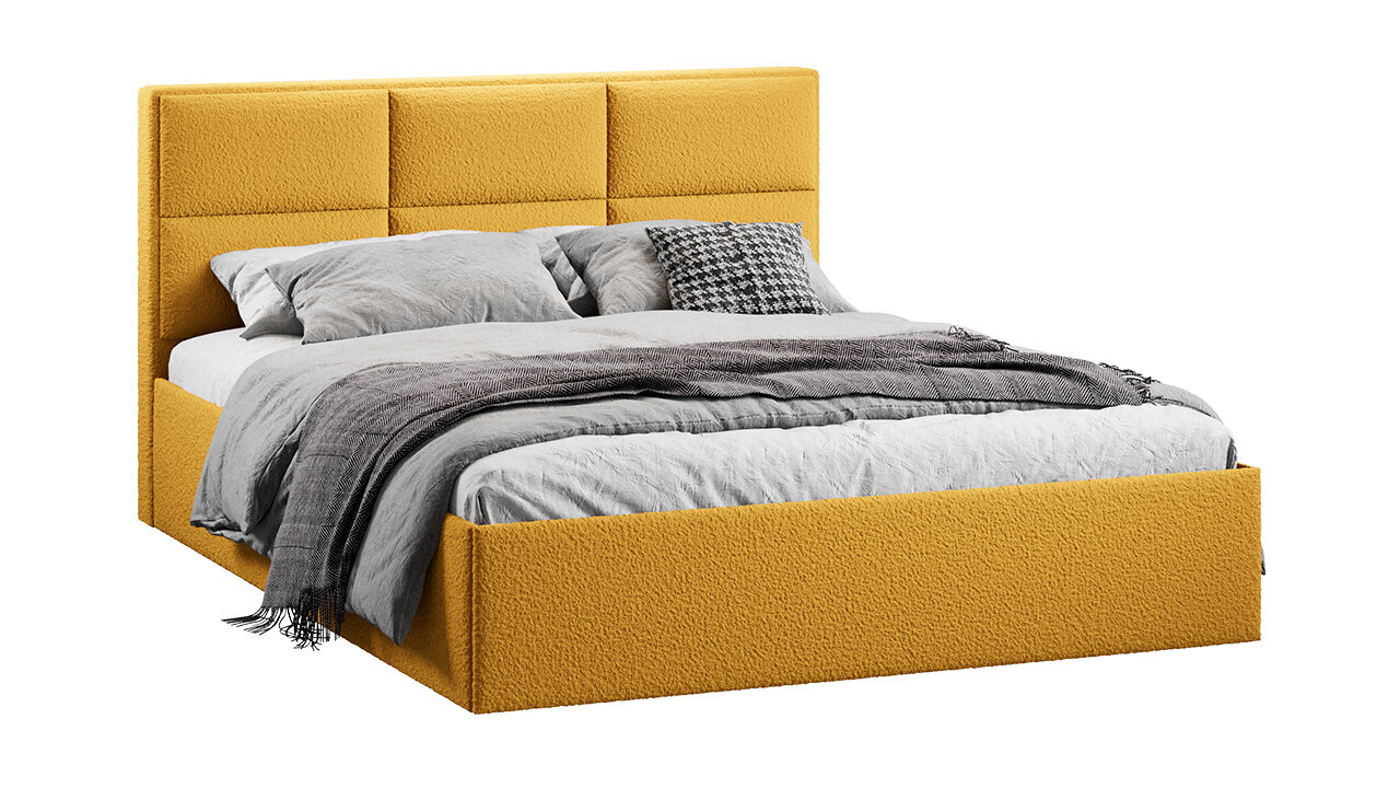 Кровать с ПМ Стелла Тип 1 с заглушиной Экомех Barni Curcuma
