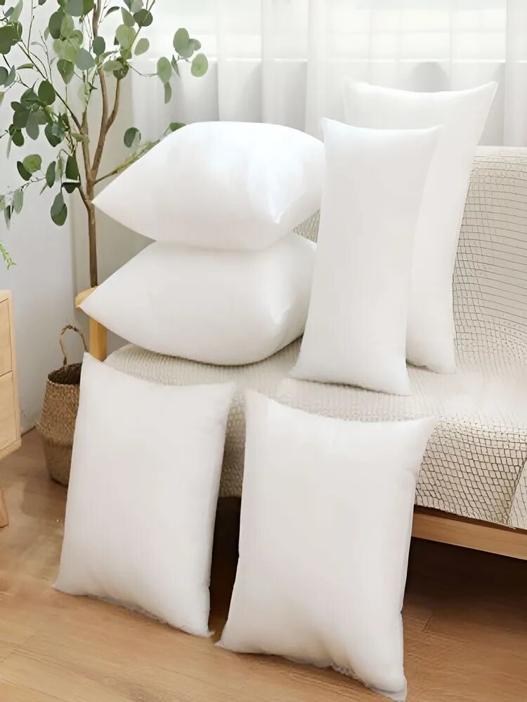 Подушка 35x35 см, Мягкая жесткость, Искусственный пух