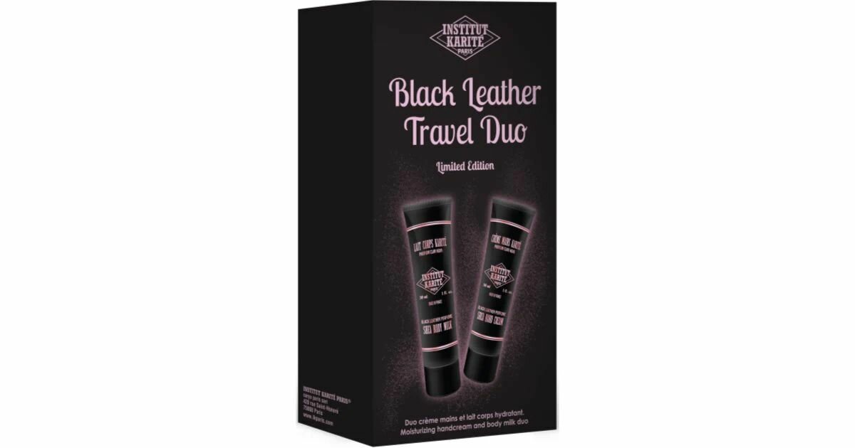 Institut Karite - Black Leather Travel Duo Крем для рук 30 мл + Увлажняющее молочко-крем для тела 30 мл