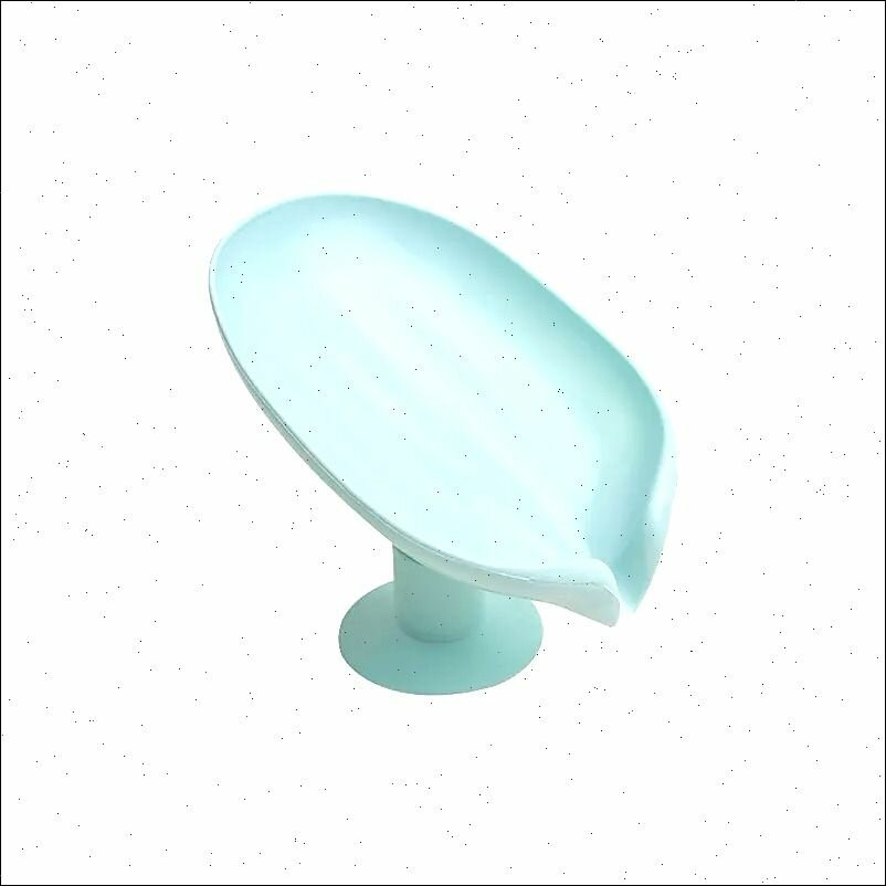 Мыльница настенная, на присоске, овальная, пластик, цвет лазурный