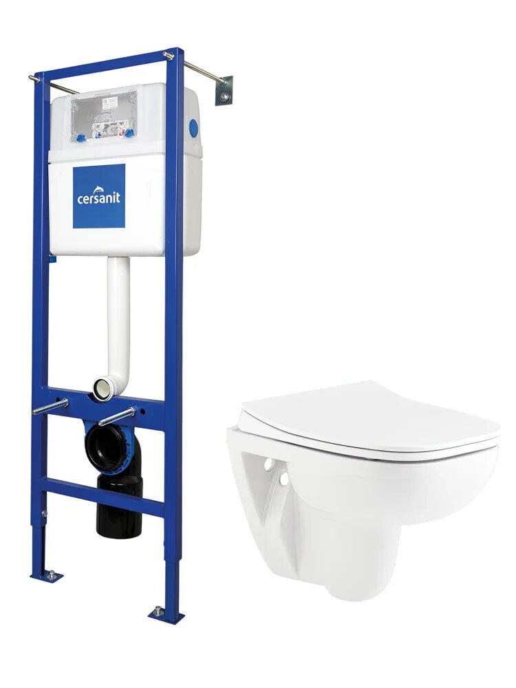 Комплект 3 в 1 Унитаз подвесной Seramiksan Petite A101002H / Сиденье AG50006 / Инсталляция Cersanit Вектор (Vector) S-IN-MZ-VECTOR