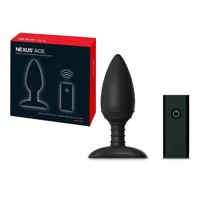 Анальная вибропробка «Nexus Ace»на ДУ средняя 6 режимами, водонепроницаемая