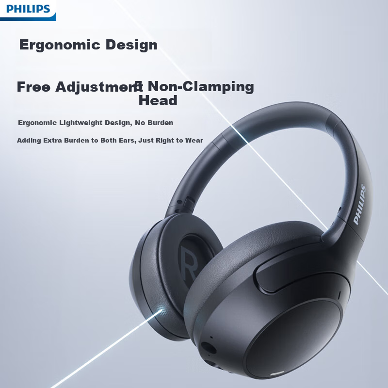 PHILIPS Накладные Bluetooth-наушники с ИИ-шумоподавлением для спорта и игр с длительным сроком службы батареи