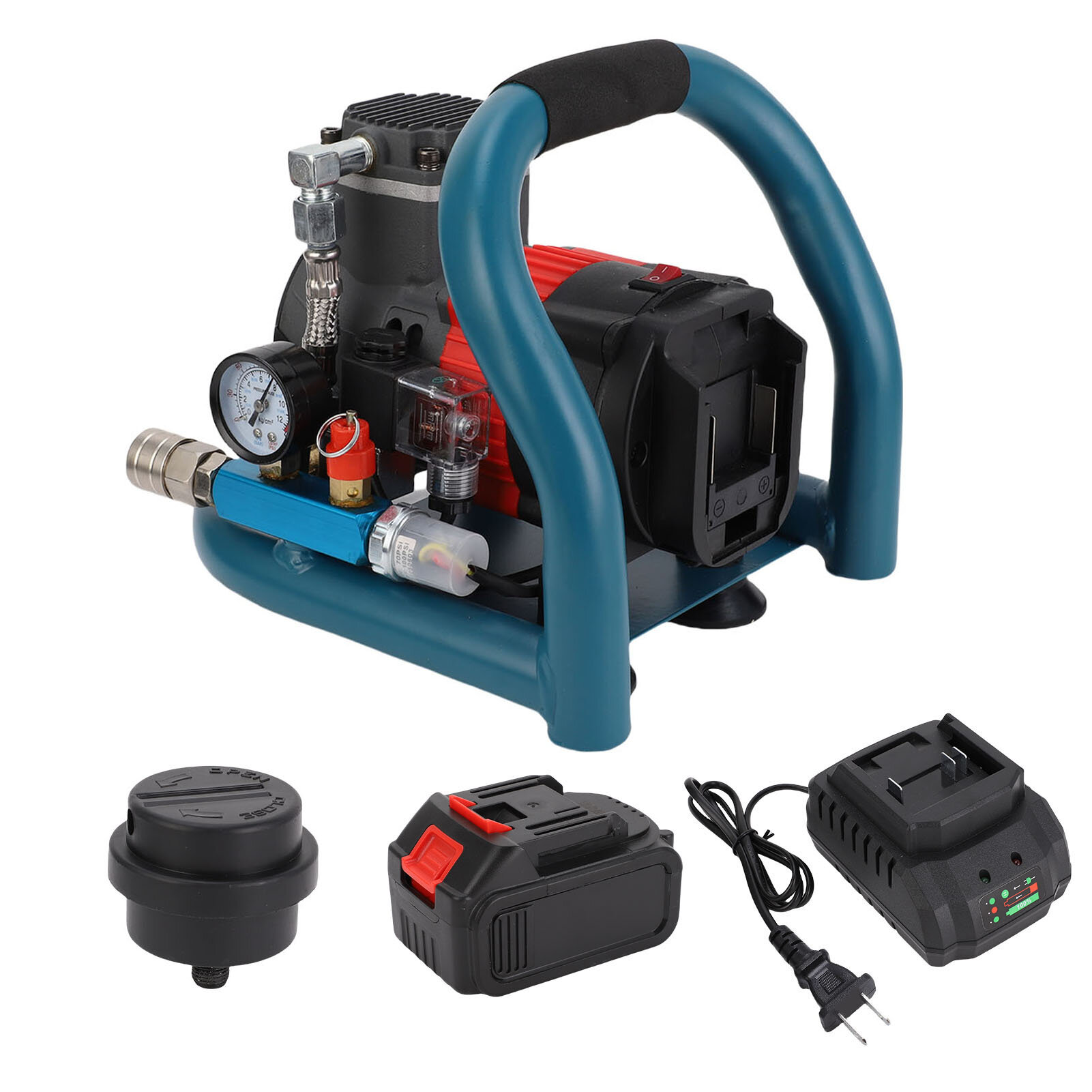 Портативный компрессор 1.5л, аккумуляторный, для авто, US вилка