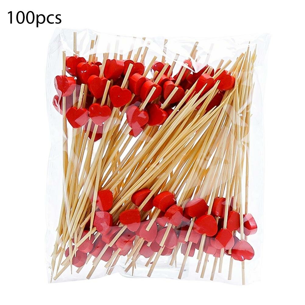100 шт/одноразовые фруктовые бамбуковые палочки