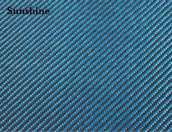 Синяя гибридная ткань из углеродного и арамидного волокна 190 г/м² для спортивных товаров