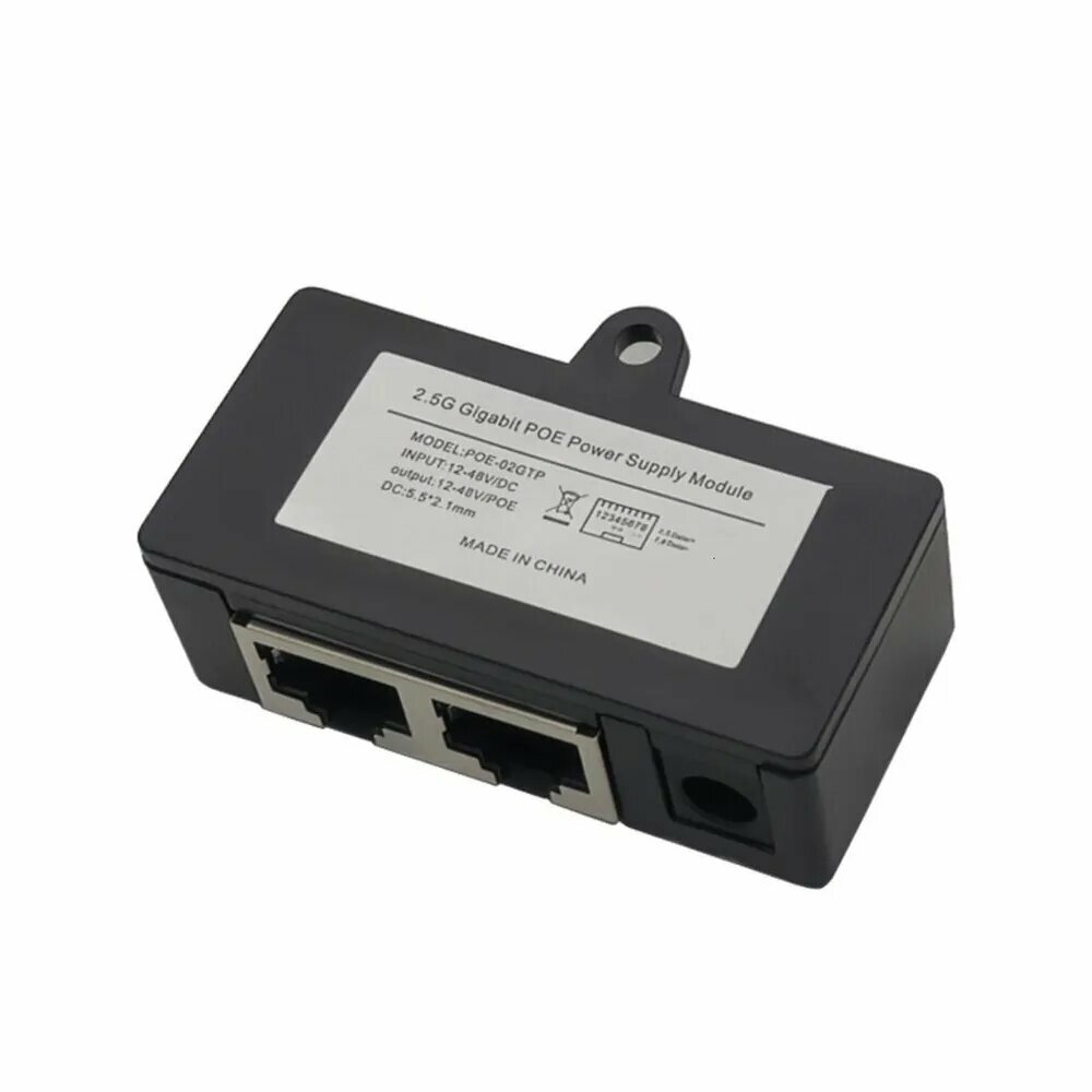 2,5 г инжекторы POE Интегрированный модуль питания адаптер POE Adapter Support 12-48V, Черный