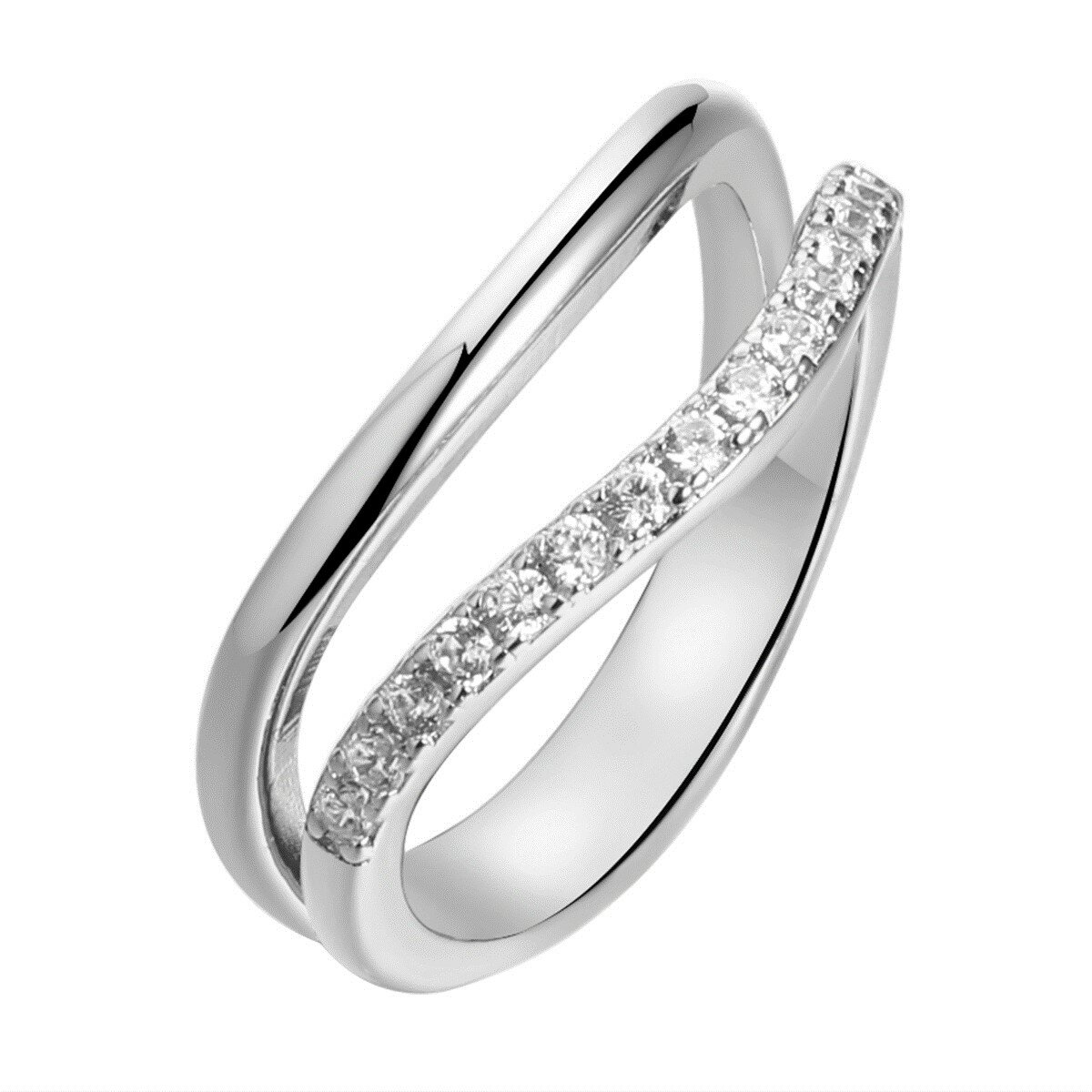 Кольцо, серебро, 925 проба, фианит