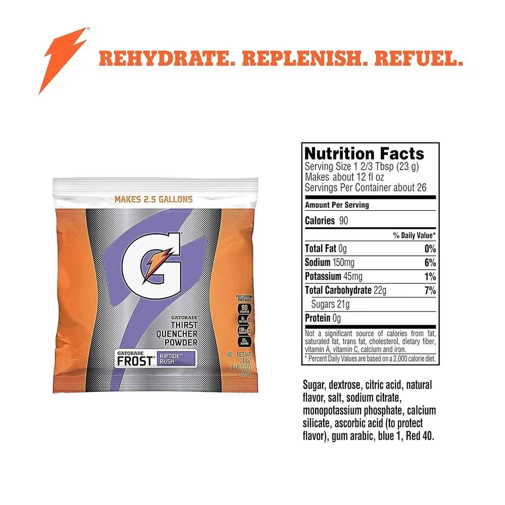 Изотоник Gatorade Thirst Quencher Powder Riptide Rush для восстановления энергии, 595 г — фото 1