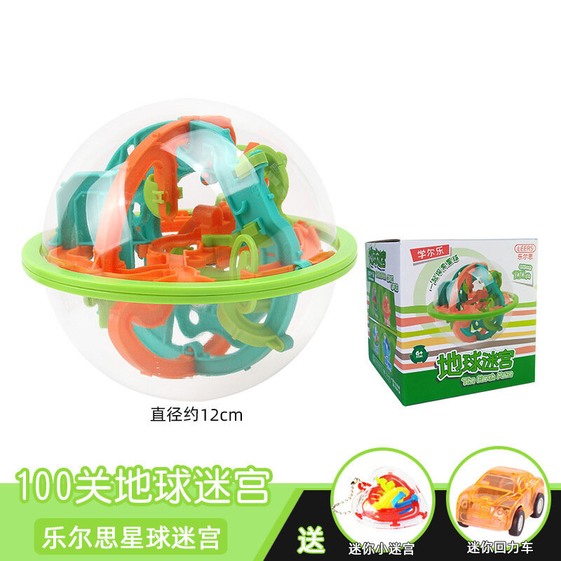 Земля 100 Уровней Лабиринт Игра с Рейс-Каром и Мини-Лабиринтом, 3D Образовательная Трековая Игрушка для Детей