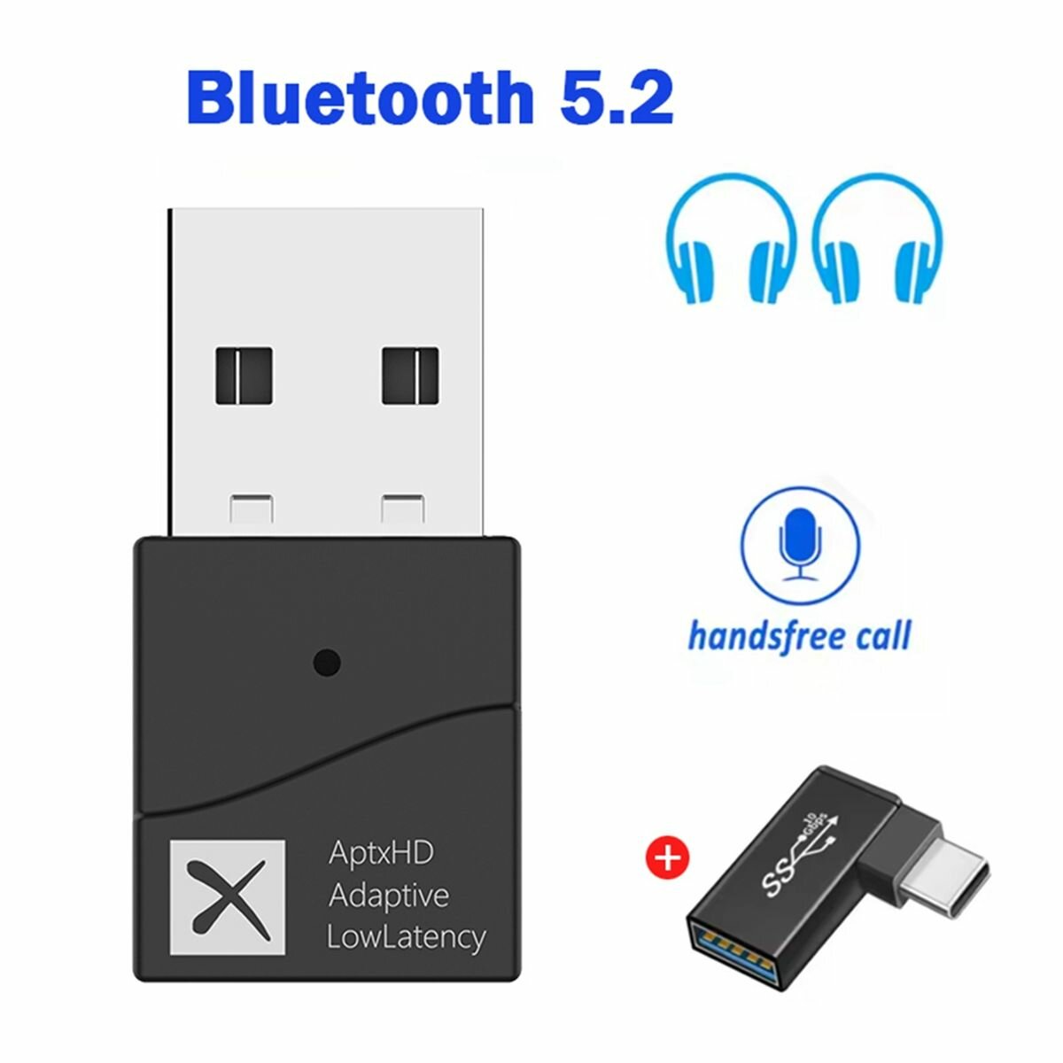 Передатчик Bluetooth 5.2 HD LL USB аудиоадаптер для /5