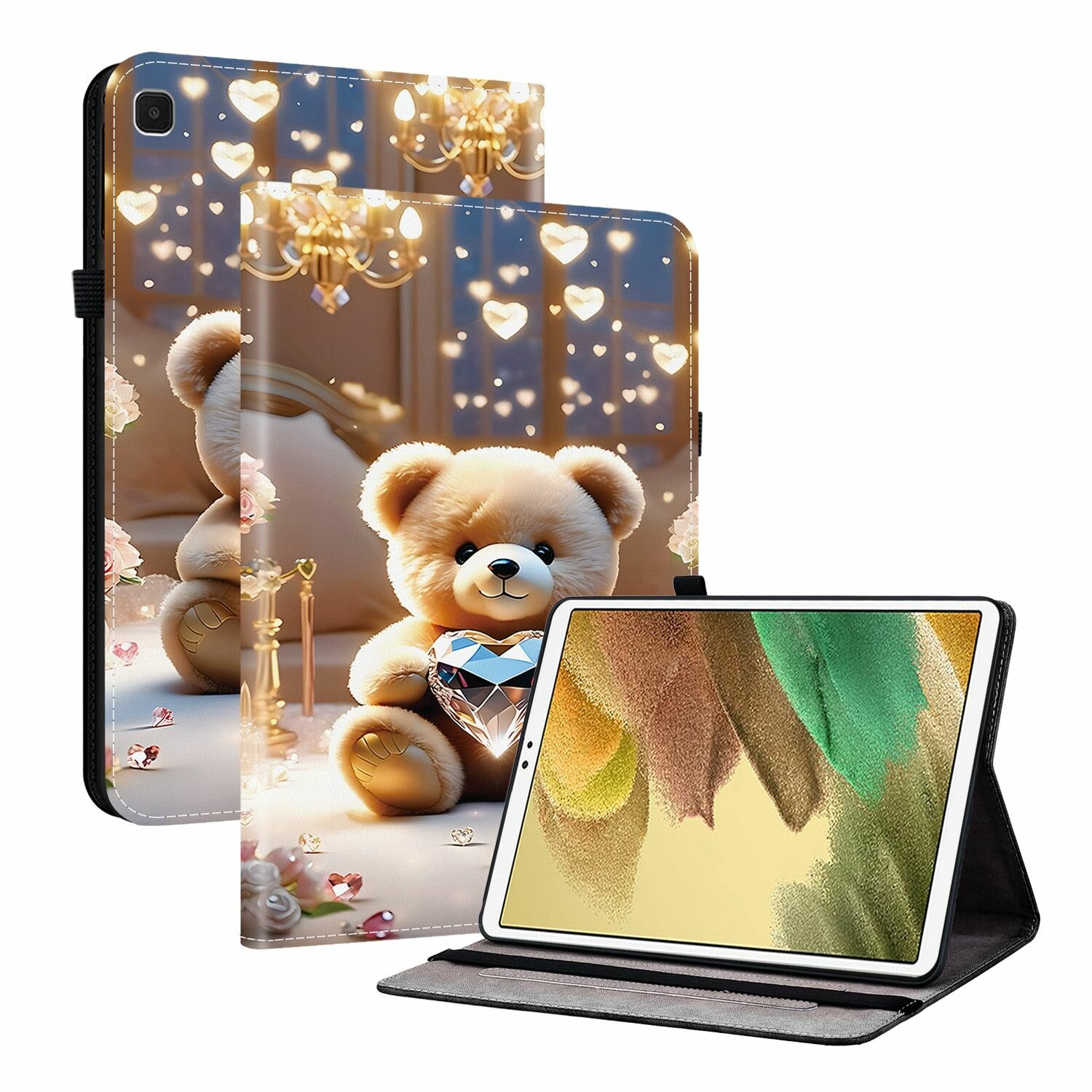 Чехол для Samsung Galaxy Tab A7 Lite (8.7") (T220, T225) / Самсунг Галакси Таб А7 Лайт Т220 Т225, флип-чехол из искусственной кожи Для планшета, чехол со встроенной подставкой и держателем для карт