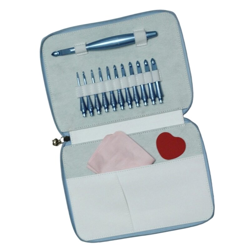 Алюминиевый Крючок для Вязания Крючком с 12 Сменными Наконечниками Эргономичная Ручка Крючок Для Вязания Крючком Игла 3,0 мм-10 мм Для Вязальных Поделок