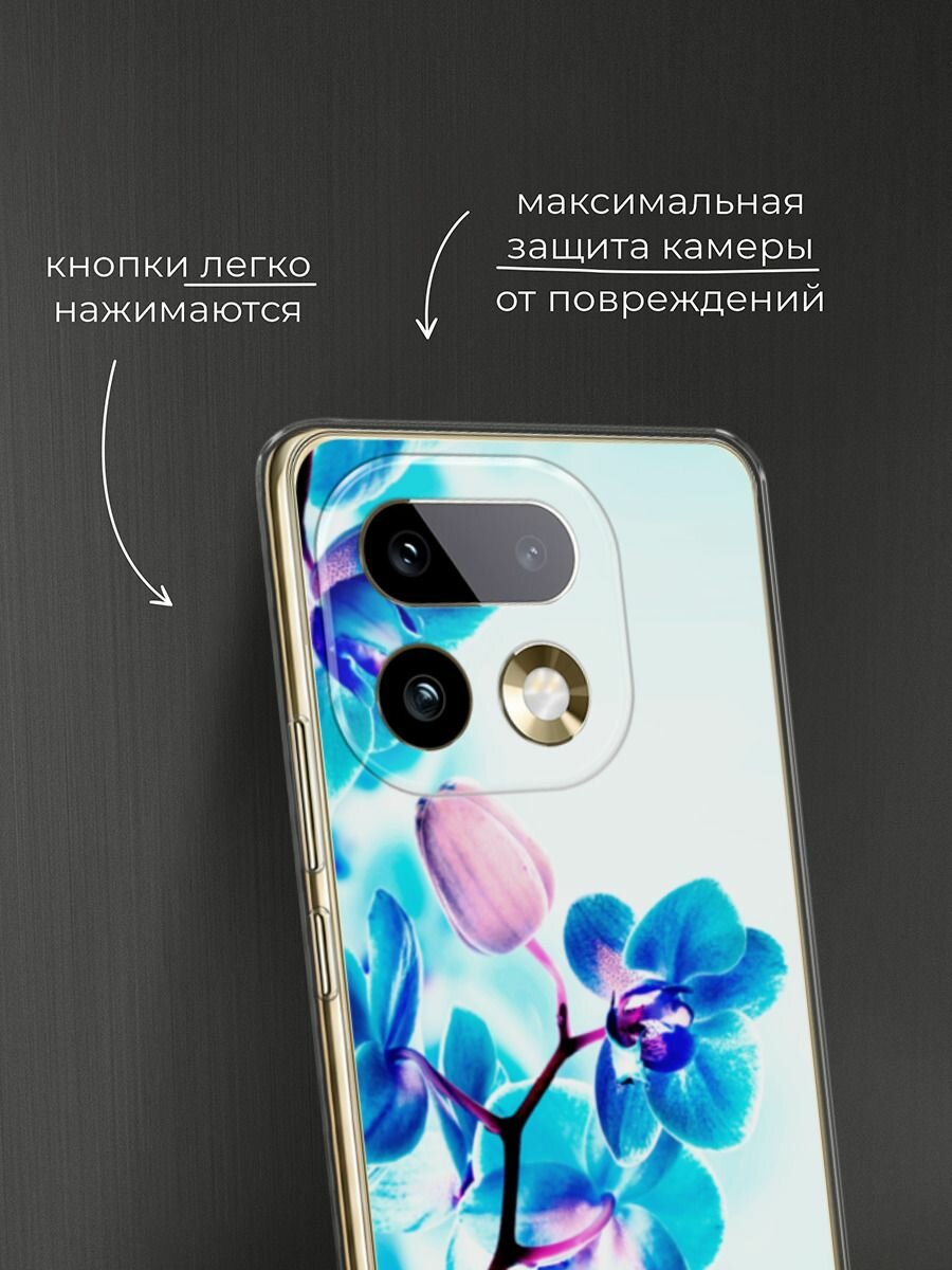 Чехол на Realme 16 Pro+ / Реалме 16 Про+ с принтом Голубая орхидея — фото 1