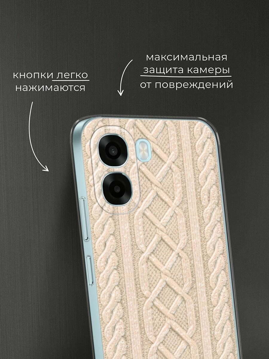 Силиконовый чехол на Oppo A6x / Оппо A6x с принтом Вязаный узор — фото 1