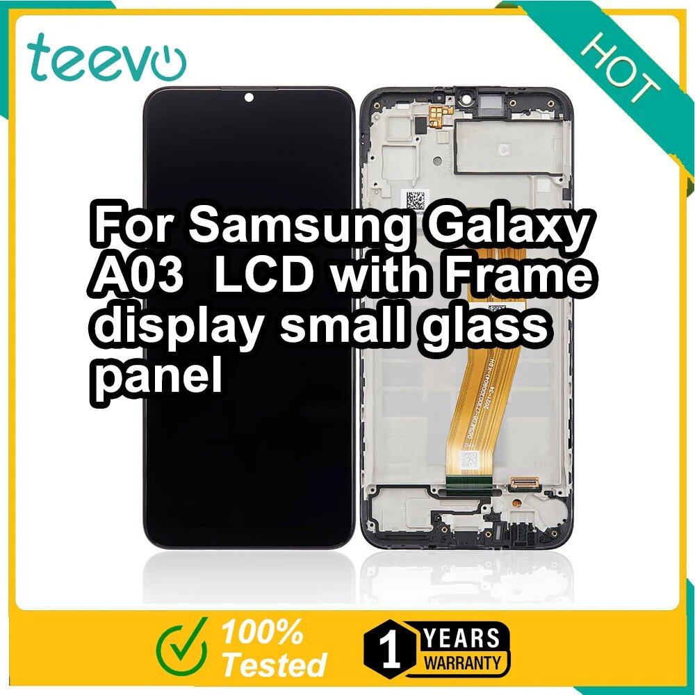 ЖК-дисплей Teevo для Samsung Galaxy A03/ A035F/A035M, дисплей с сенсорным экраном и дигитайзером с рамкой, большая/маленькая стеклянная версия