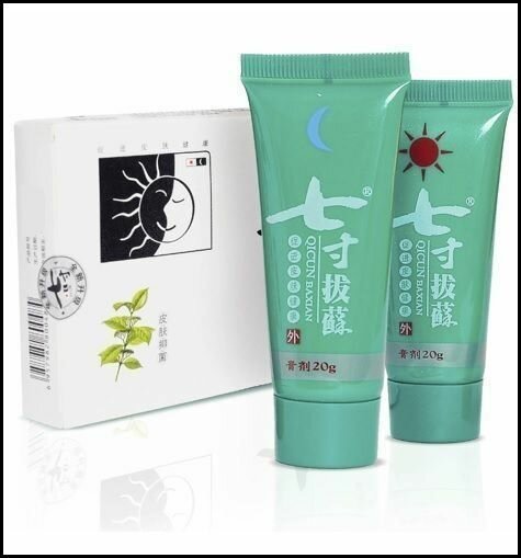 Эксклюзивная мазь Цикун Баксиан QICUN BAXIAN для терапии дерматита, псориаза, экземы, потницы и зуда День Ночь