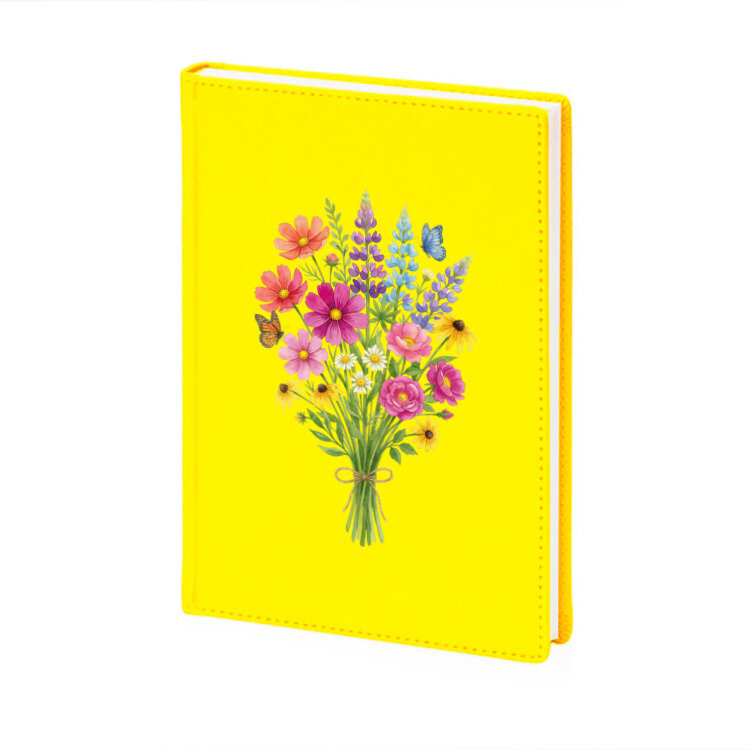 Ежедневник «Акварельный букет» (желтый)