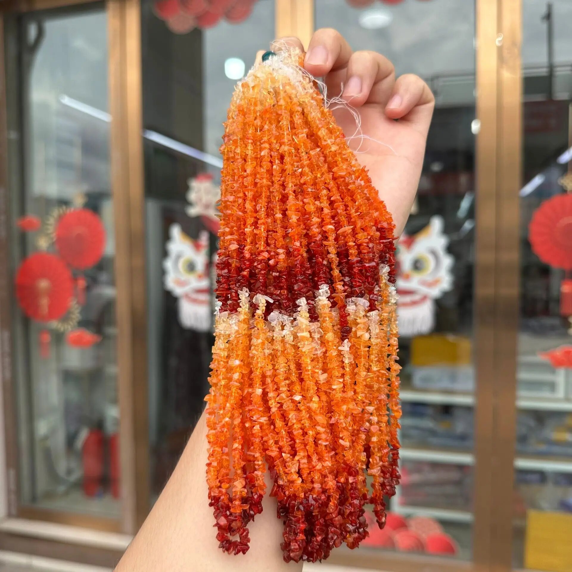 Бусины из натурального огненного опала DUTRIEUX