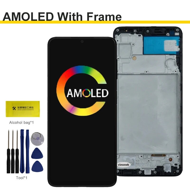 AMOLED для Samsung Galaxy A22 4G ЖК-дисплей A225F A225M Дигитайзер сенсорного AMOLED With Frame