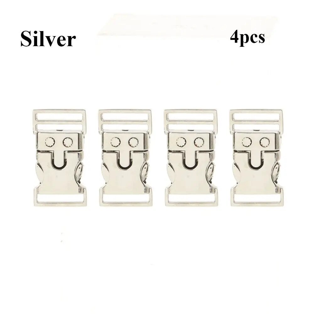 Металлические мини-пряжки 10 мм, серебристые, черные, бронзовые, золотые Серебряный, Silver-4pcs