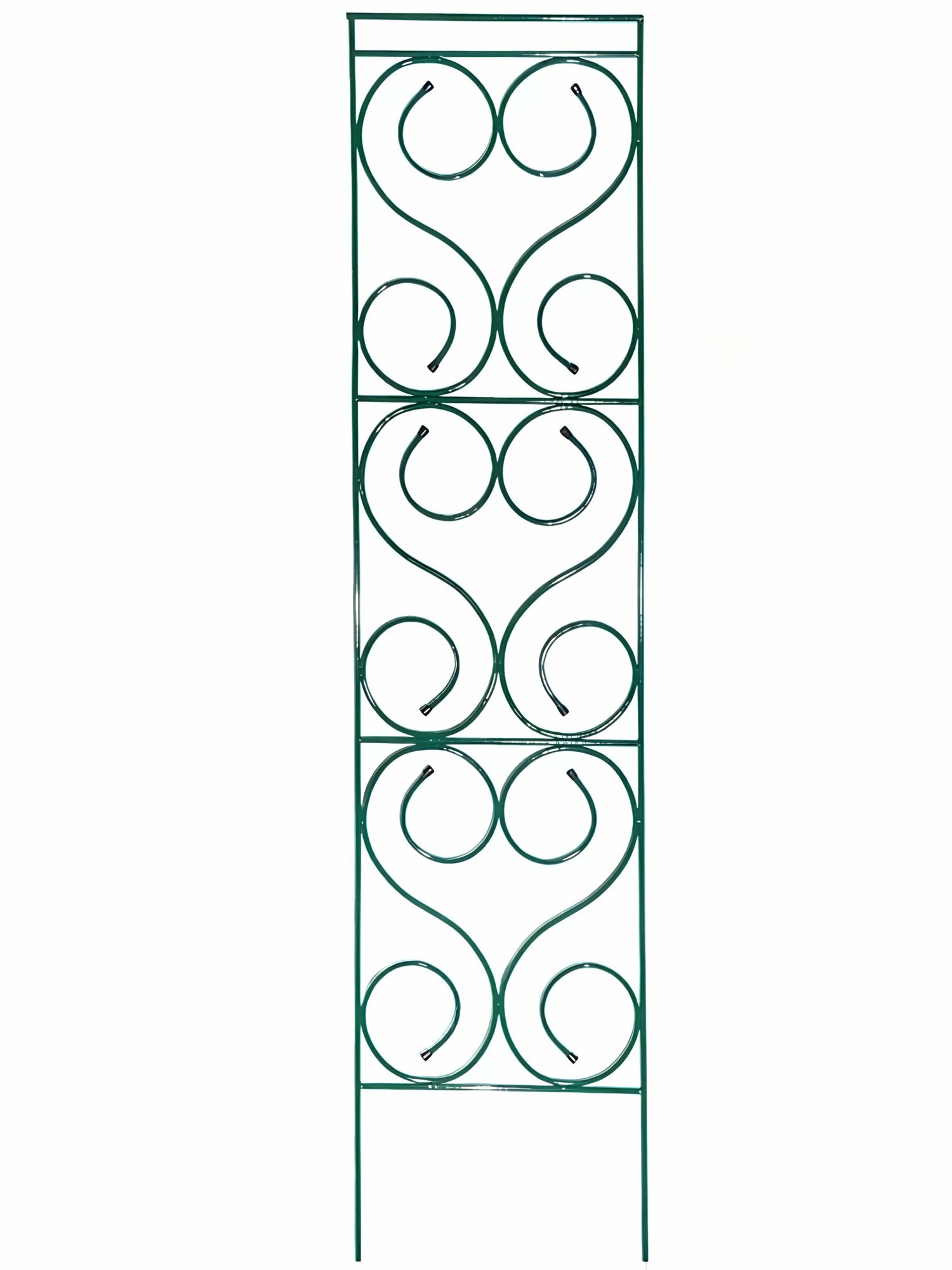 Шпалера для растений Садовита №6 Изящная, металлическая опора для вьющихся цветов, 49х206 см, зеленая, Россия