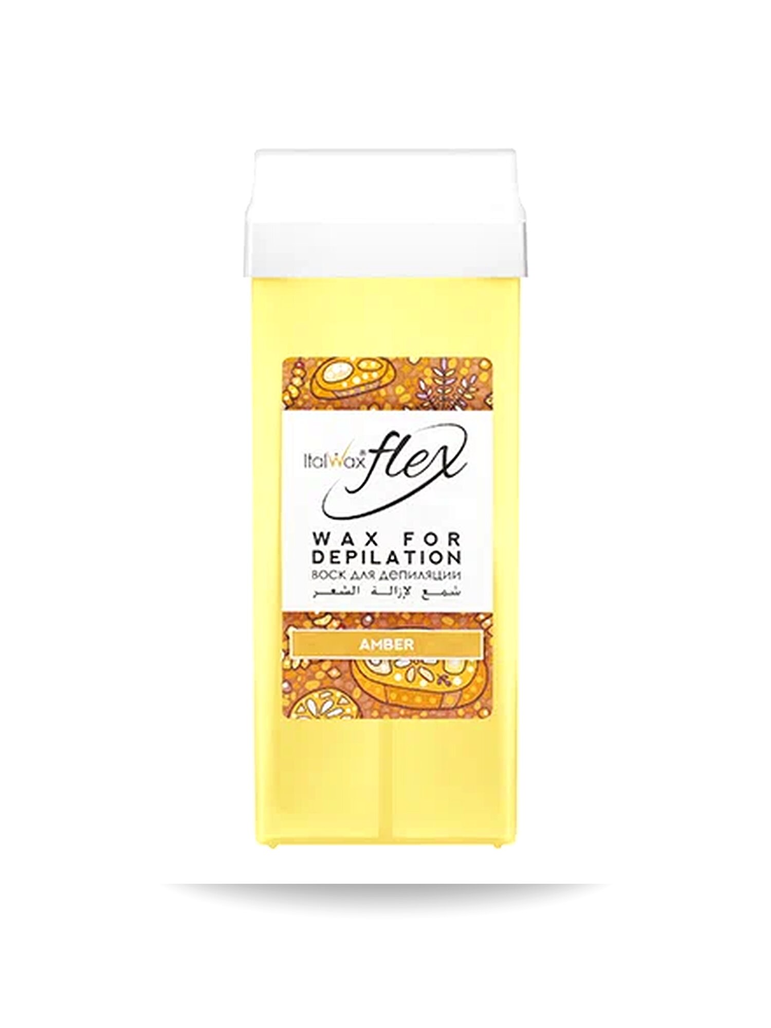 Воск ItalWax Flex, для рук и ног, янтарный, без отдушки, в картридже