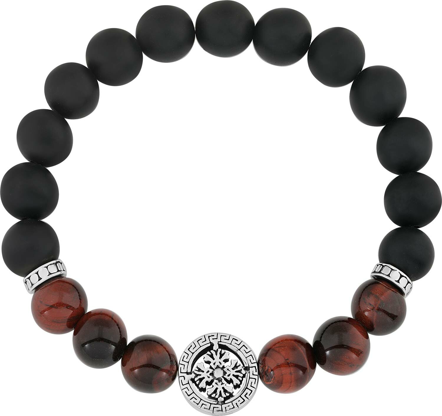 Браслет, серебро, 925 проба, чернение, тигровый глаз, агат