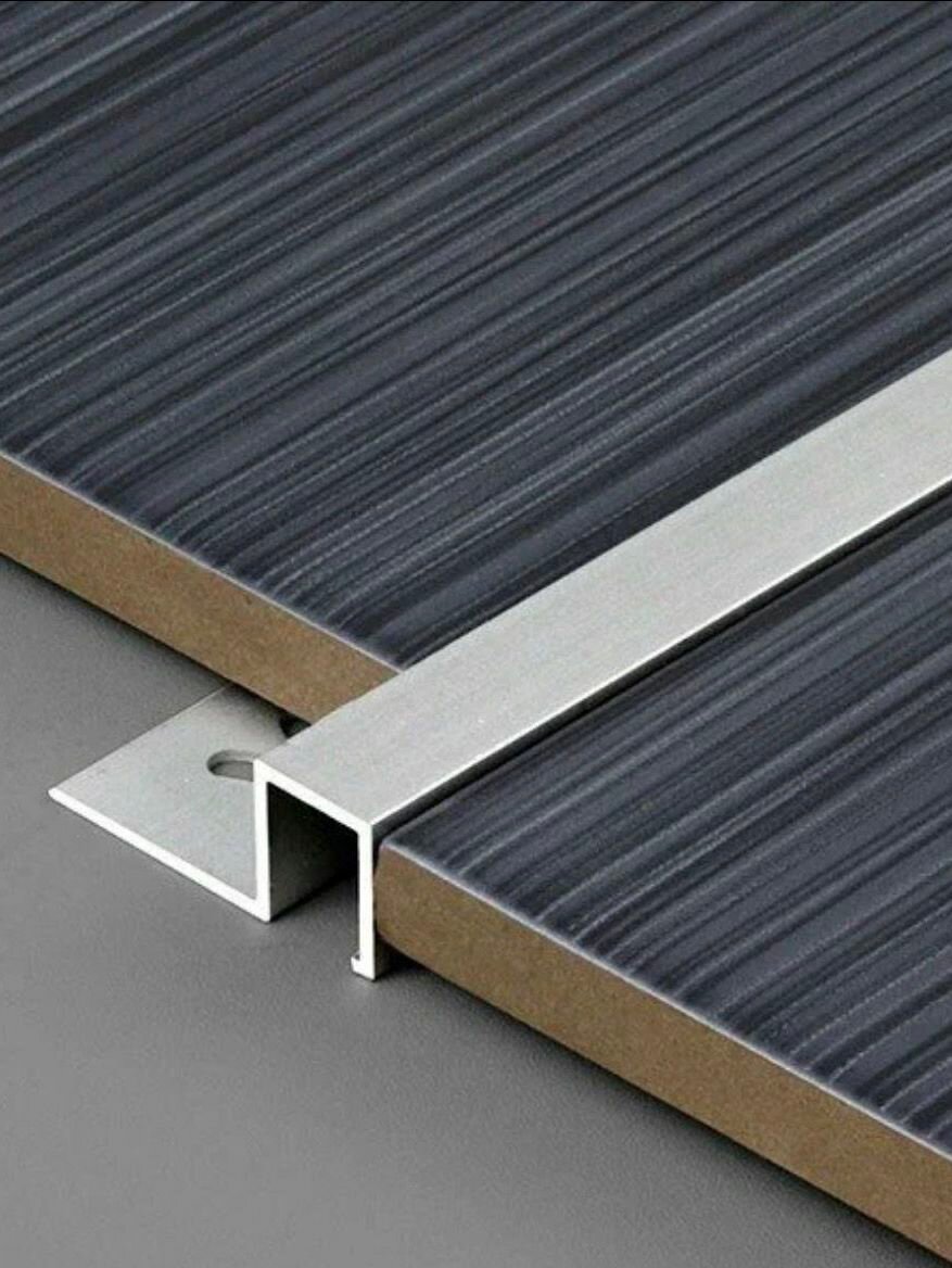 П-образный профиль 12х12 мм, Анодированный алюминиевый, Серебро матовое 2700 мм -1 шт