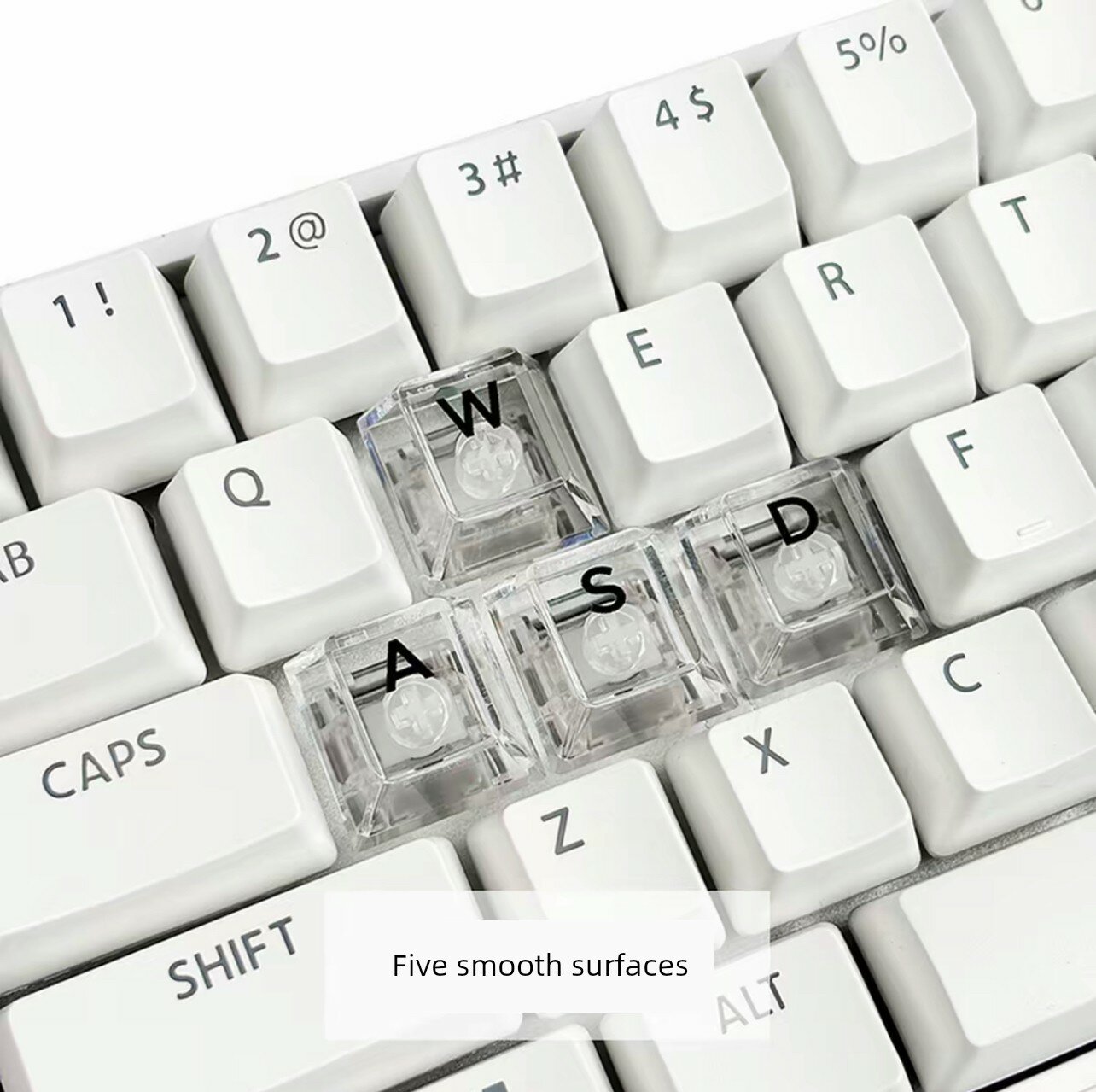 Прозрачные кейкапы для клавиатуры с гравировкой WASD, цветные кейкапы для ПК, механические кейкапы, кейкапы с