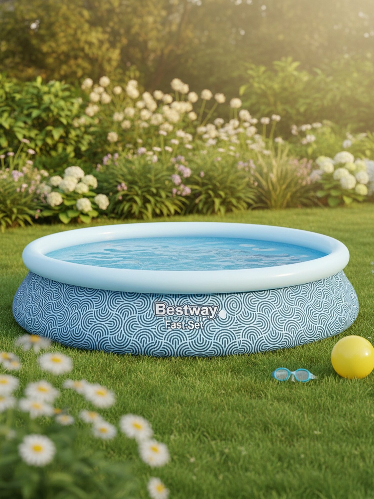Надувной бассейн Bestway Fast Set 457х84 см, фильтр-насос в комплекте, 9677 литров, большой семейный для дачи