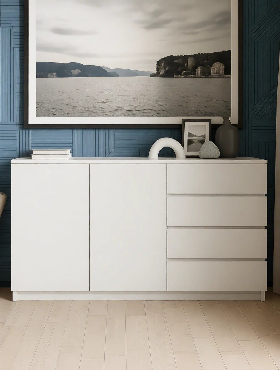 МС Мадера Комби 1 1600*1000*420 кашемир (для одежды, под телевизор, с ящиками, с полками, большой)