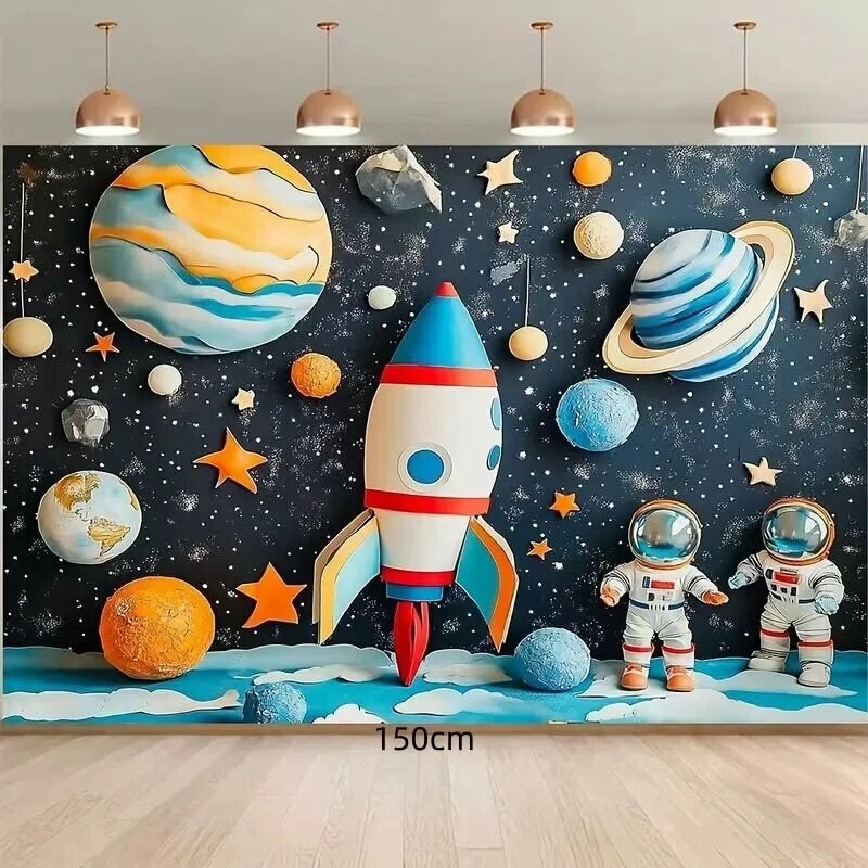 Баннер для праздника "Космическая ракета", 150 см х 130 см