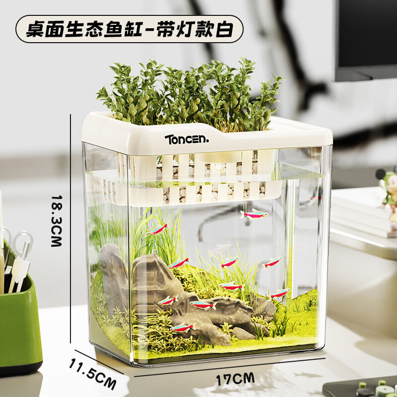 Новый многофункциональный аквариум для разведения черепах для гостиной, домашнего использования, имитация стекла, прозрачный, небольшой настольный экологический аквариум для офиса.