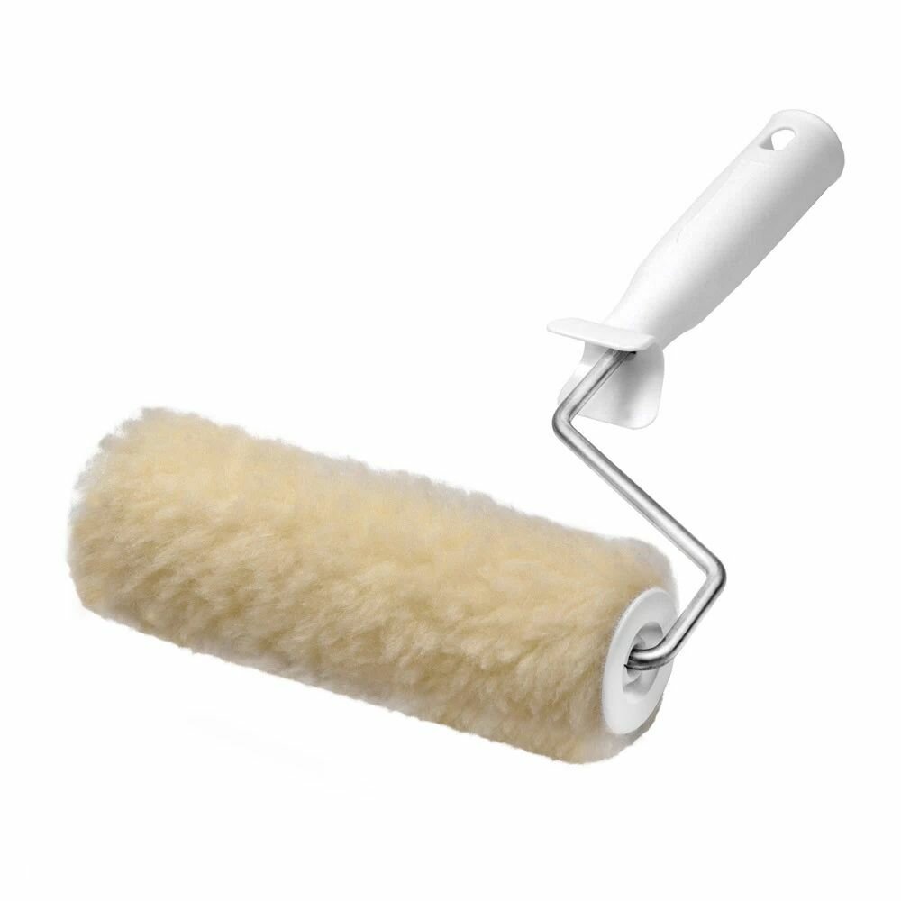 Валик натуральный мех 180 мм стержень 6 мм d42 мм ворс 12 мм для алкидной основы с ручкой Hesler