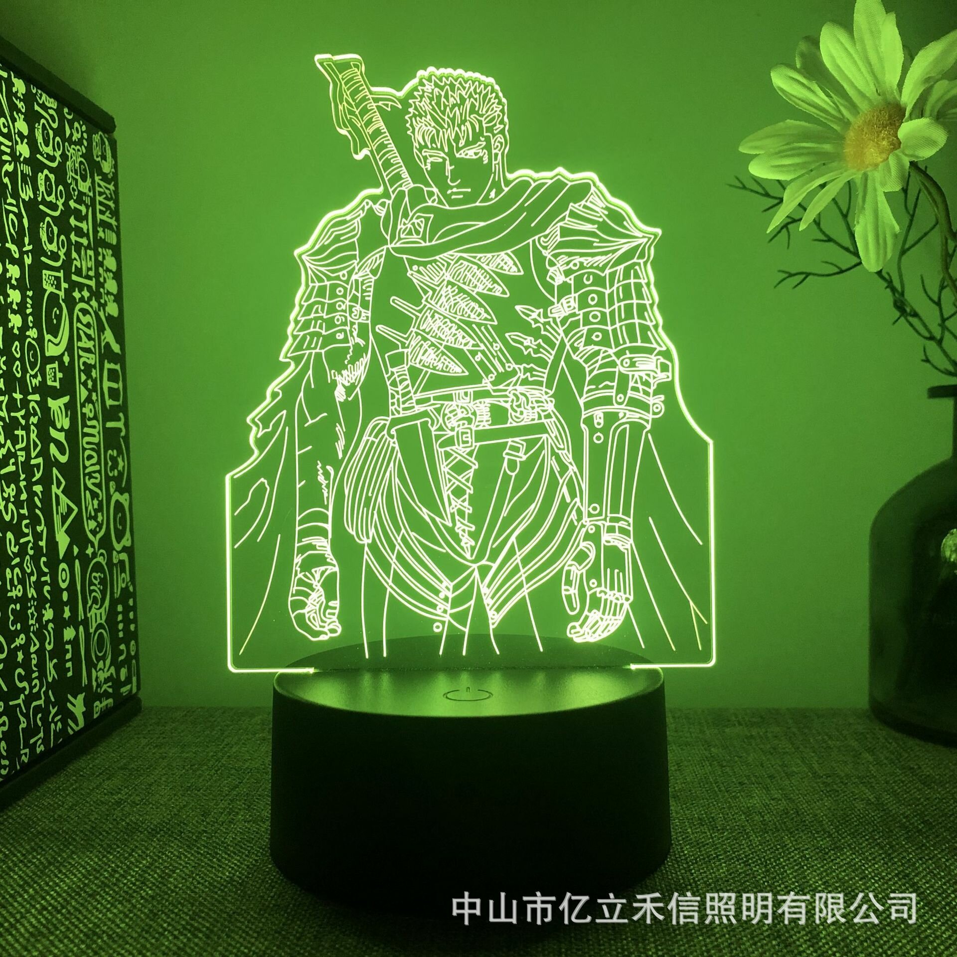 3D USB-управляемый ночник с трещинчатым узором, 7-цветным LED, черный, уникальный подарок для спальни