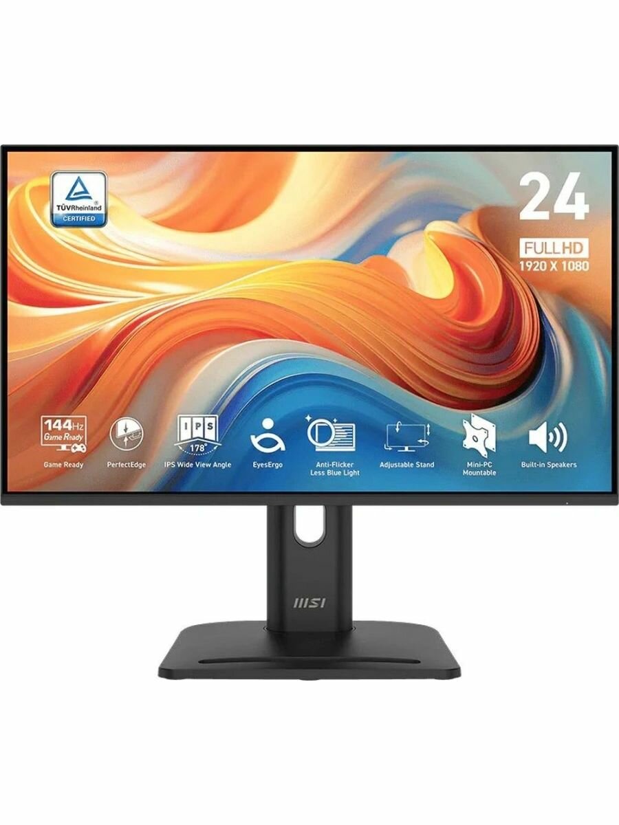 23.8" Монитор MSI Pro MP245PG E14, 1920x1080, IPS, 144Гц, 1хHDMI, 1хDP, черный [9s6-3pe39m-014]