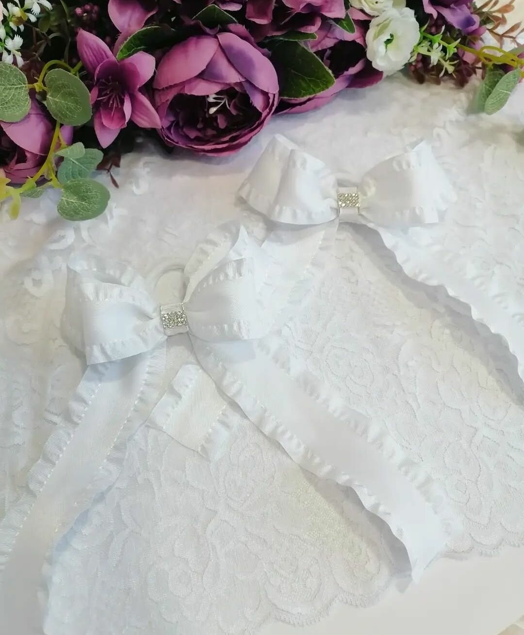 Бантики для волос школьные, повседневные, 2 штуки, цвет белый