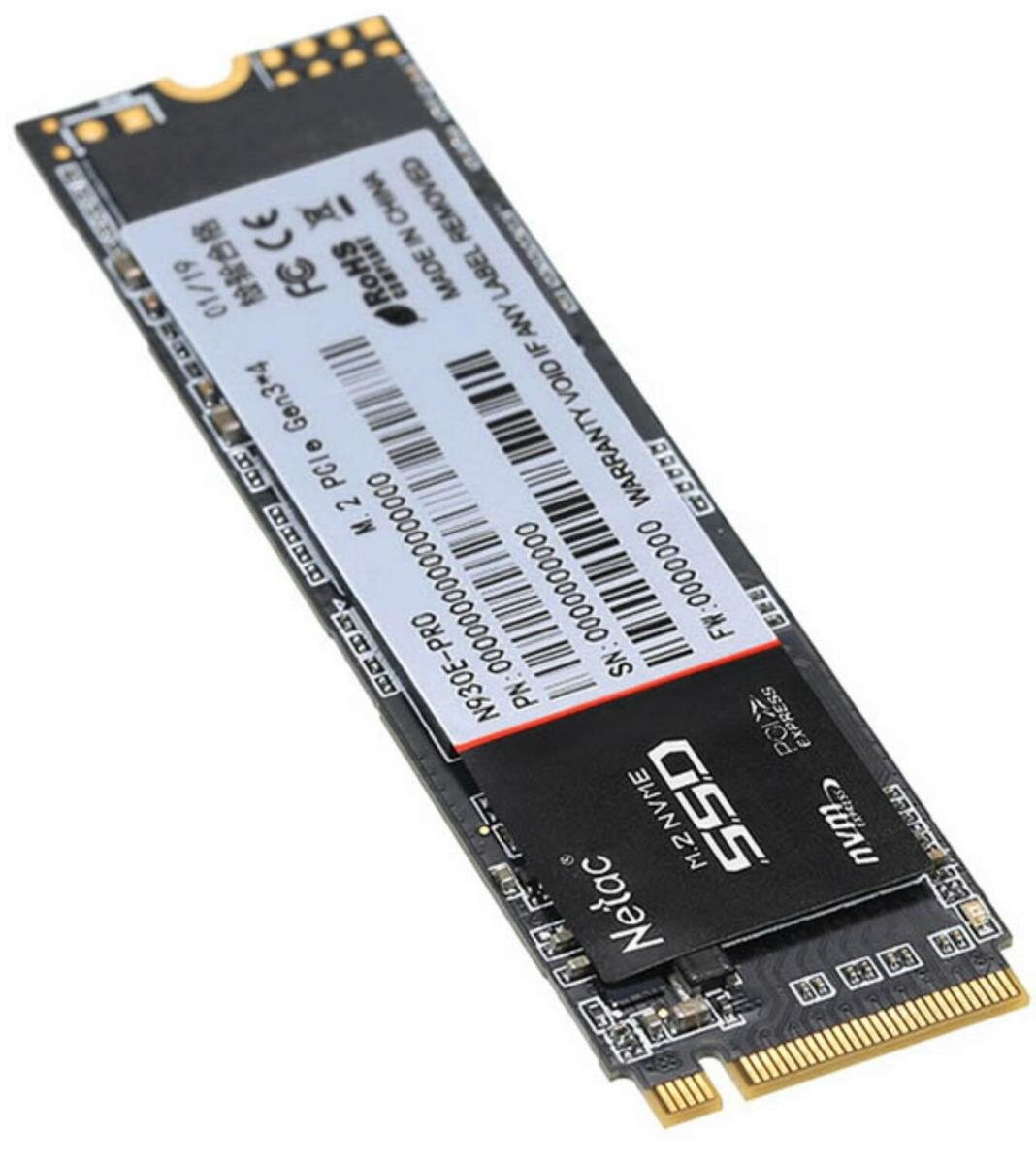 Твердотельный накопитель SSD M.2 256 Gb Netac NT01N930E-256G-E4X Read 2130Mb/s Write 1720Mb/s 3D NAND TLC NT01N930E-256G-E4X
