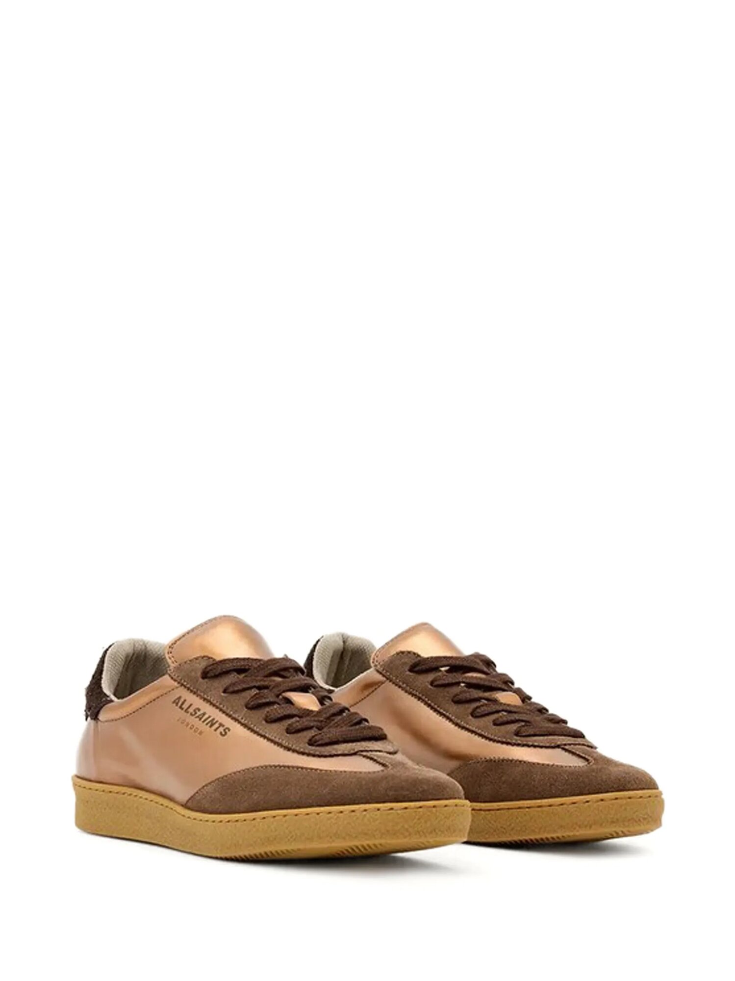 Кроссовки AllSaints Suede panelled sneakers, размер 40, green/orange — фото 1