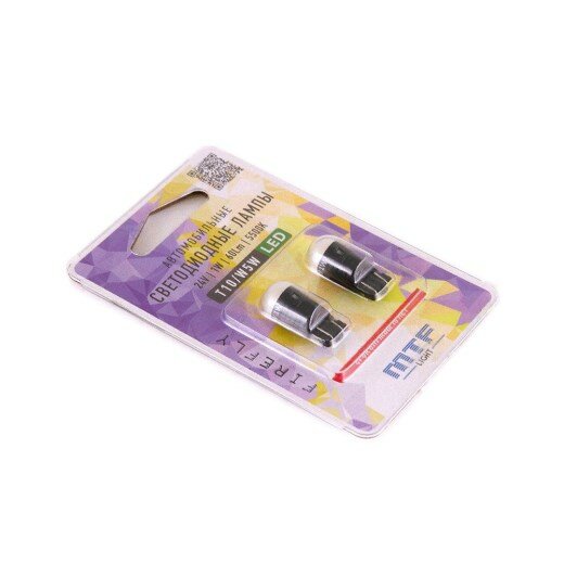 Лампа светодиодная 24V T10 бесцок. 1 диод SMD белая 5500K 60Lm (W5W) серия FIREFLY блистер 0 (MTF)