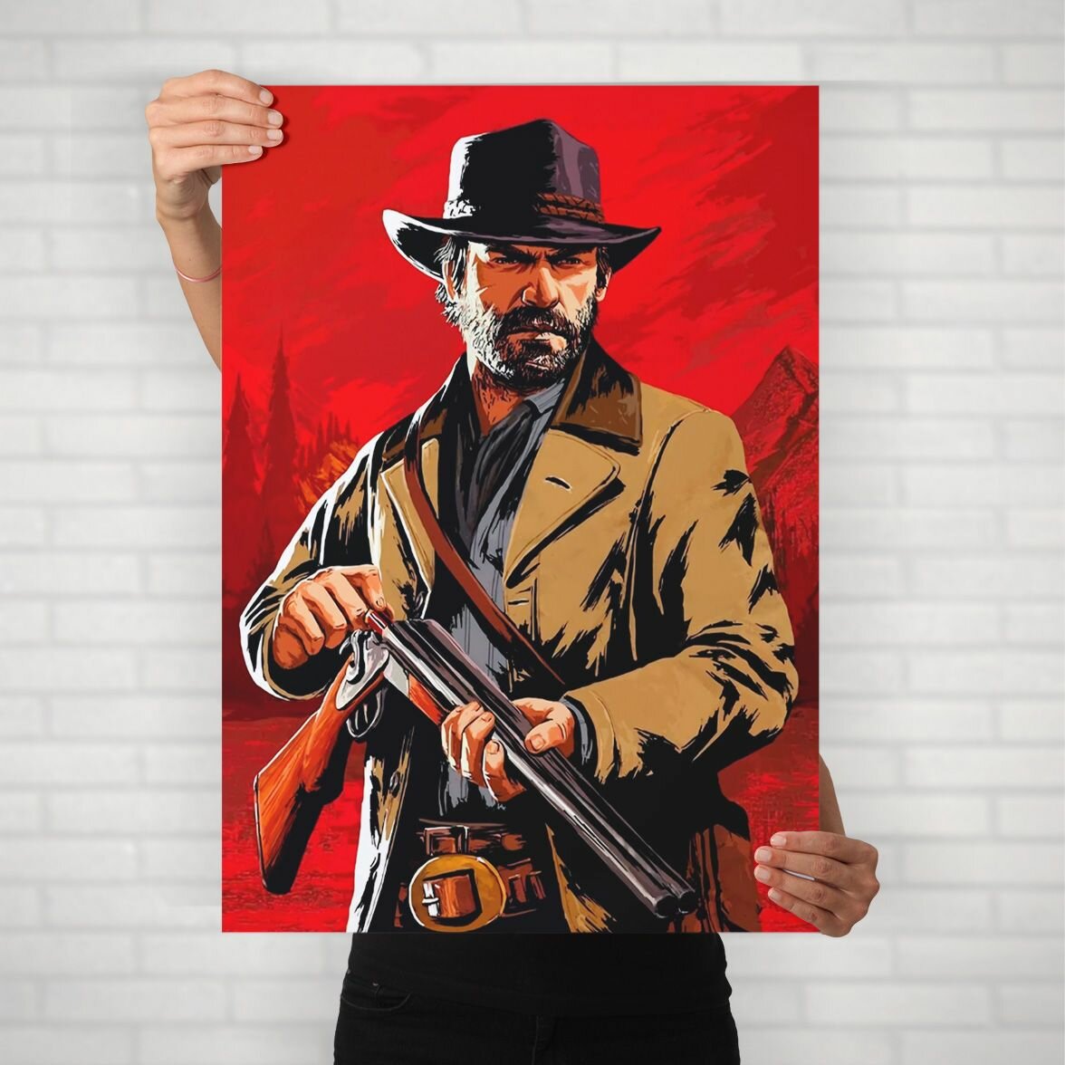 Плакат на стену для интерьера Red Dead Redemption 2 (Артур Морган 5) - Постер по игре формата А1 (60x84 см)