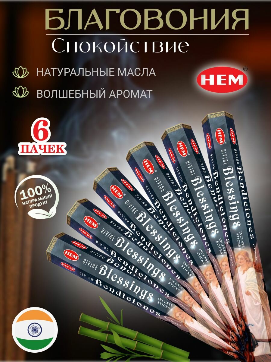Благовоние HEM 120 аромапалочек Божественное Благословение Divine Blessing