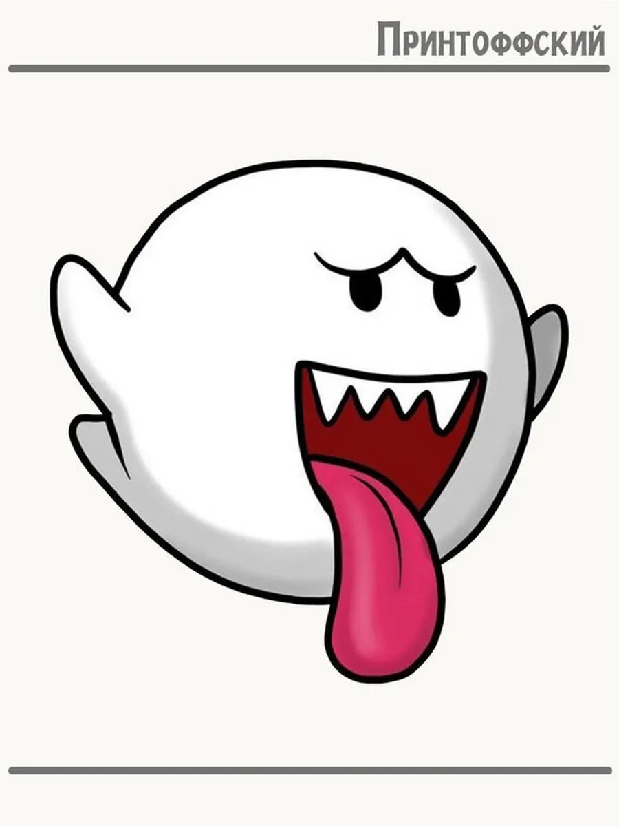 Термонаклейка для одежды и аксессуаров DTF-печать Boo Марио
